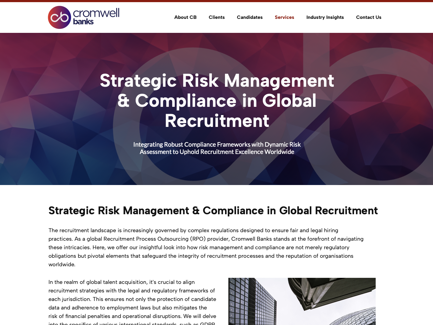 Risk & Compliance in Recruitment | Cromwell Banks - Your Assurance of ...